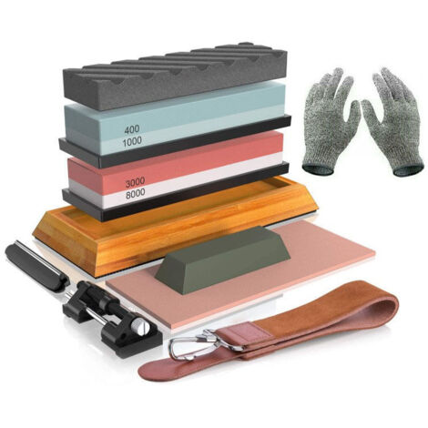 Kit pietra per affilare, set affilacoltelli professionale 400/1000 3000 ...