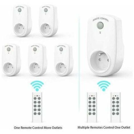Pack de 5 enchufes eléctricos programables, enchufe inalámbrico con 2 ...