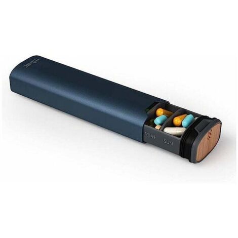 Pastillero azul oscuro de 7 días - Pastillero de viaje semanal ...