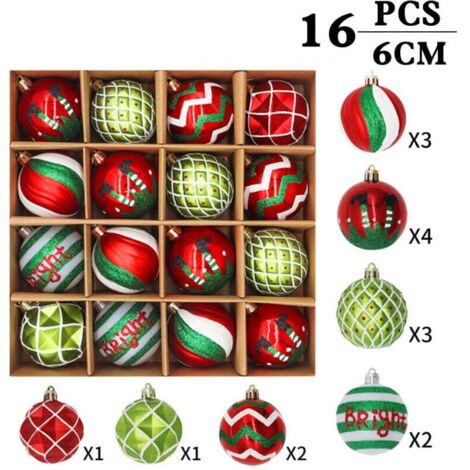 16 bolas navideñas para decorar el árbol de Navidad, bolas verdes ...