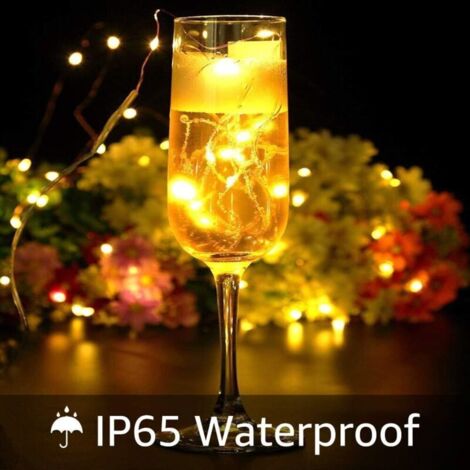 24 luces LED para botellas de vino a batería, cadena de luces de ...