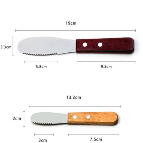 Set aus zwei Buttermessern: ein großes und ein kleines, darunter ein ...