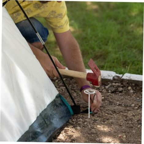 20 Stück verzinkte Stahl-Gartenpflöcke, G-Form, Zeltnägel für ...