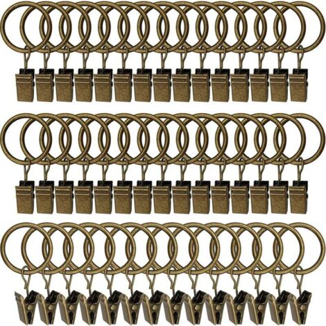 30 anelli per tende con clip, anelli per tende in acciaio inossidabile ...