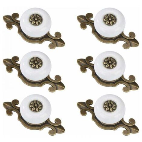 Pomelli per mobili in rame bianco, pomelli per cassetti in ceramica ...
