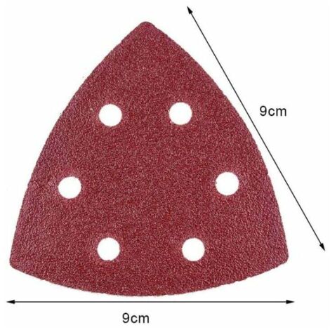 60 pezzi di carta vetrata triangolare, 6 fori, 90x90x90 mm, carta ...