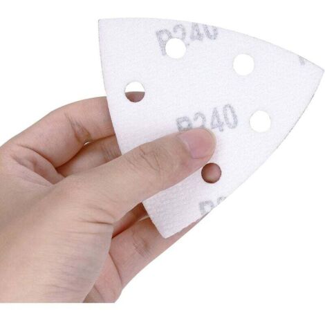 60 pezzi di carta vetrata triangolare, 6 fori, 90x90x90 mm, carta ...