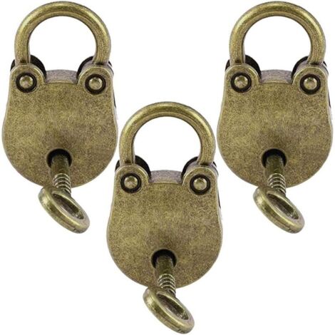 Set di 3 mini lucchetti vintage, lucchetti per armadietti con chiave ...
