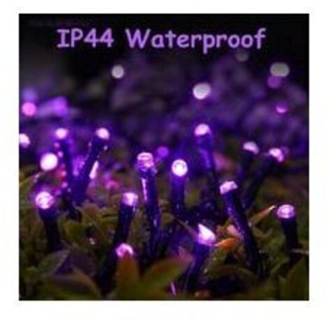 Luces navideñas solares moradas, 22 m, 200 LED, resistentes al agua ...