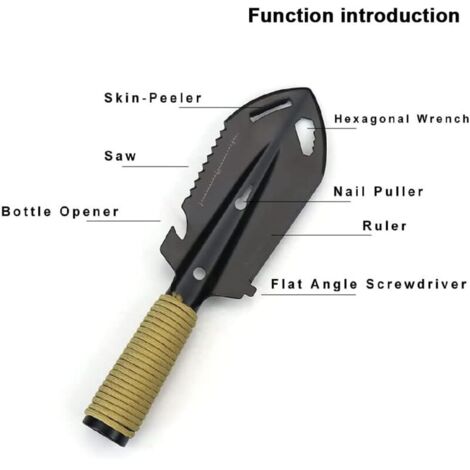 Pala portátil para acampar, pala de jardín de acero inoxidable, pala de ...