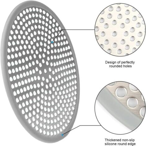 Recogedor de pelos para ducha (3 piezas), 118 mm (4,65"), rejilla de ...