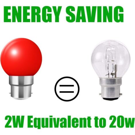 Paquete de 20 bombillas LED B22 de 2 W, bombillas de bajo consumo de ...