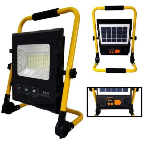 YMYNY 100 W LED-Notlicht mit Solarpanel und wiederaufladbarer SOS ...