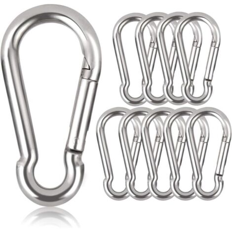 YMYNY 10 Stück Schlüsselanhänger Karabiner, 80 mm x φ8 mm, Maximale ...