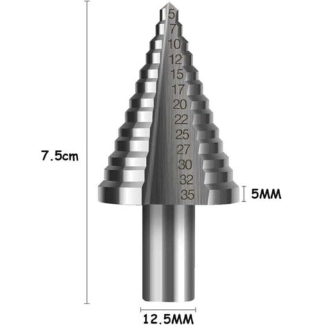 Metallbohrer, Stufenbohrer, Doppelschlitz-Kegelbohrer (5–35 mm) mit ...