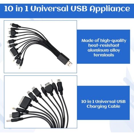 10-in-1 Universal-Handyladegerät – Universelles Ladekabel mit mehreren ...