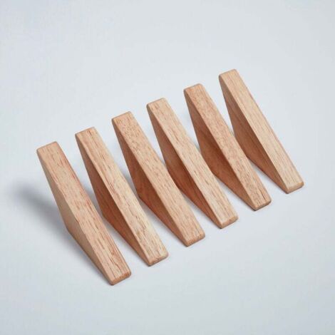 Set mit 6 Vintage-Garderobenhaken aus Holz, Holzhaken, Tragkraft 5 kg ...
