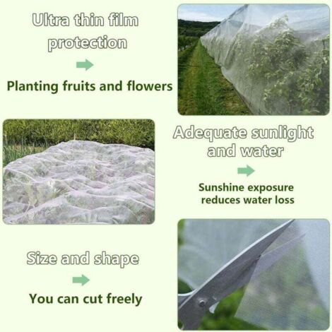 Rete anti-insetti da 2,5 x 7,5 m per piante da orto per proteggere ...