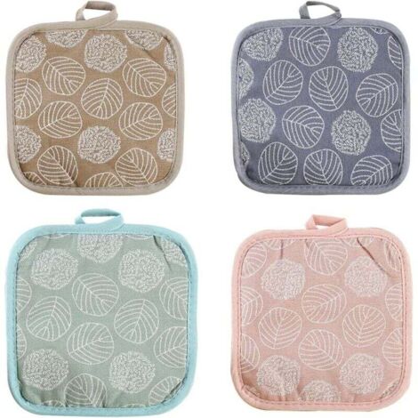 Set di 4 presine in cotone e lino resistenti al calore, tovagliette ...