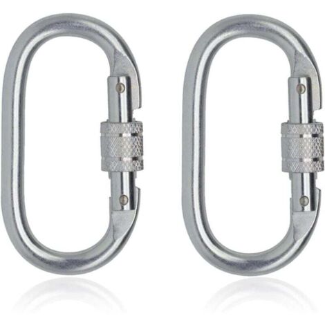 Moschettone da arrampicata per carichi pesanti con clip (25 kN = 5600 ...