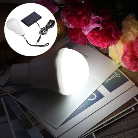 Bombilla solar YMYNY con 12 LED, bombilla LED portátil con panel solar ...