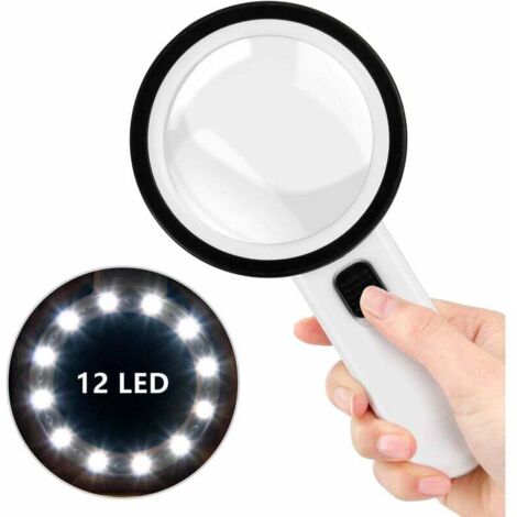 Lupa YMYNY, lupa de mano con luz LED de 30 aumentos y 100 mm