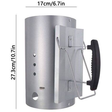 Encendedor de barbacoa de carbón de zinc XXL con protección térmica y ...