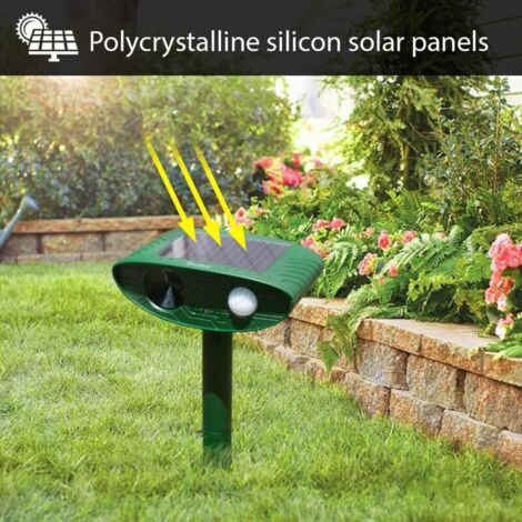 2 repelentes ultrasónicos solares para perros, gatos, zorros, ciervos y ...