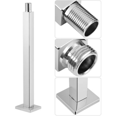 Brazo de extensión de ducha de techo cromado cuadrado de 30 cm con ...