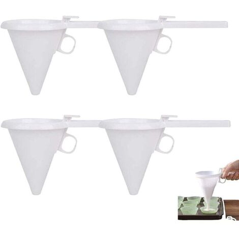 Juego de 4 embudos para masa de pasteles, dispensador de embudo para ...