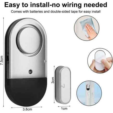 Alarma de puerta y ventana, 2 unidades de alarma inalámbrica con ...