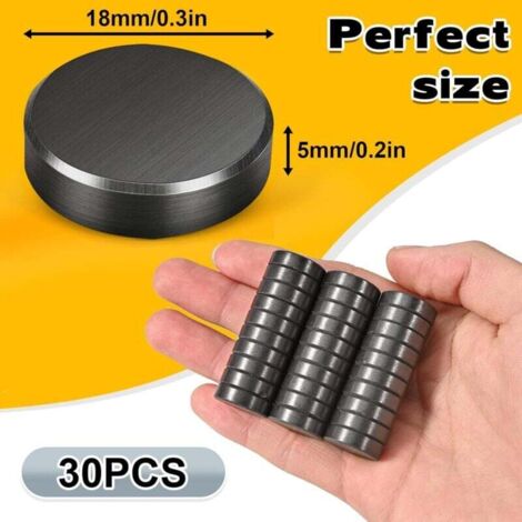 Paquete de 30 imanes potentes, imanes para refrigerador de 18 x 5 mm ...