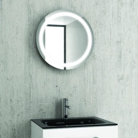 Specchio bagno led tondo con contenitore KAM-138