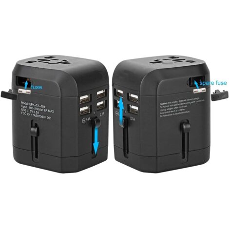 Worldwide Universal Power Adapter Universal USB AC Travel Power Adapter ...