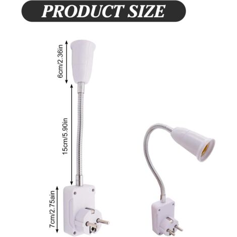 Set of 3 E27 lamp holders: E27 lamp holder without cable with switch EU ...