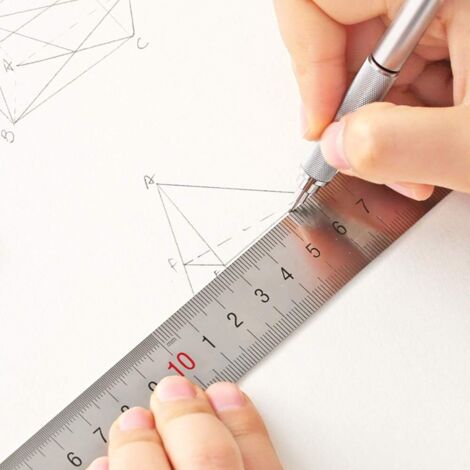Ruler Tool Brass Steel Ruler Woodworking Positioning Block Line Locator ...