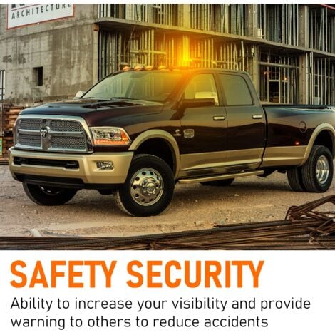 Rechargeable Wireless LED Beacon 12V-24V Orange Strobe Light Magnetic ...