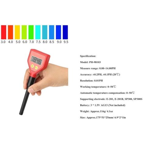 Soil PH Meter, PH-98103 Portable Water PH Tester Digital Soil PH Meter ...