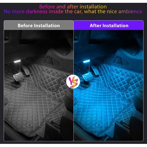 2Pcs RGB Car Interior Lights, Touch Switch Car Interior Lamp, LED Car ...