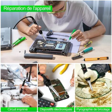 Soldering Iron Kit 80W Adjustable Temperature 180-500C Precision ...