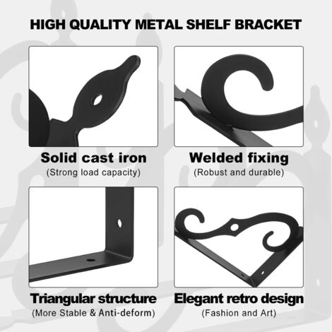 4 Pack Metal Shelf Brackets with Screws - Right Angle Shelf Brackets ...