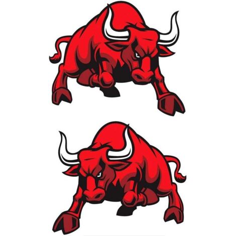Pair Angry Bull Decal Vinyl Reflective Car Stickers Styling Removable ...