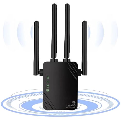 1200Mbps WiFi Extender Repeater, Ethernet Port, Internet Amplifier, 2.4 ...