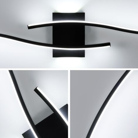 27W 3000LM LED Wall Light Indoor, Modern White LED Wall Sconces, 6500K ...