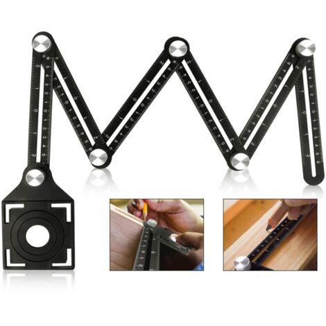 Multi-Angle Measuring Ruler with Positioning Hole - 6-Sided Aluminum ...
