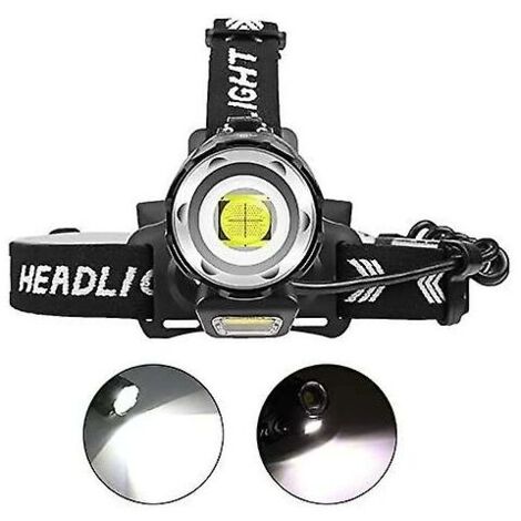 12000 Lumens Rechargeable LED Headlamp, XHP90 Powerful Headlamps High Power Head Torch Zoomable ...