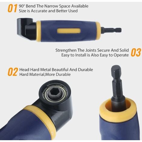 Right Angle Drill Adapter, 90 Degree Drill Attachment Extension ...