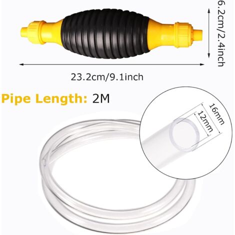 Gasoline Hand Pump, Fuel Transfer Pump, 8mm 2M Manual Pump Siphon ...