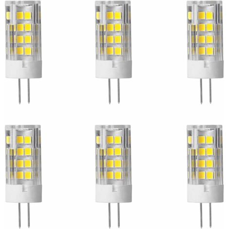 Pack of 6 G4 LED Bulbs 5W Equivalent to 50W, 51 LEDs, 500 Lumens, 360 ...