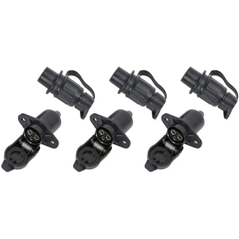 3 Pcs Trailer Plug and Socket 3 Pin Trailer Socket - 3 Pin Towbar ...